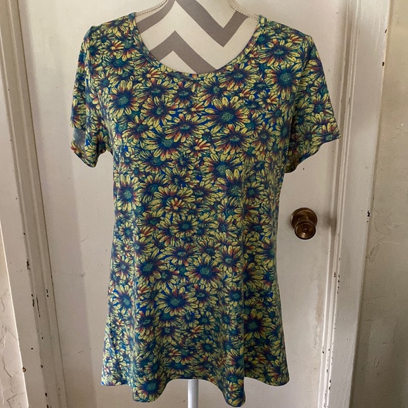 LuLaRoe | Tops | Medium Lularoe Classic Theathered Teal Background With ...